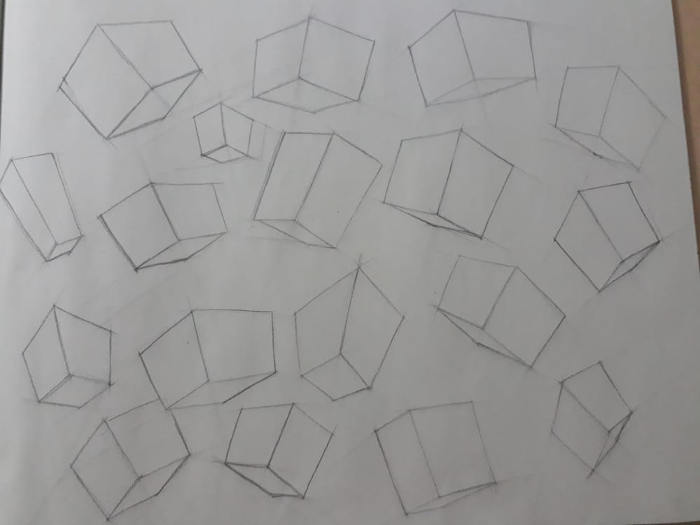 Boxes in perspectives/ sliced boxes | Skillshare Student Project