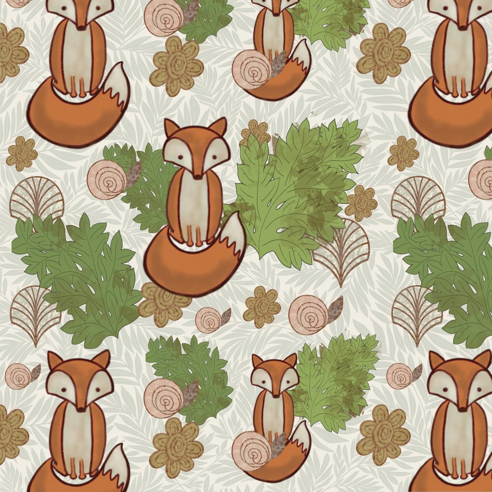 Fox seamless pattern repeat | Skillshare Student Project