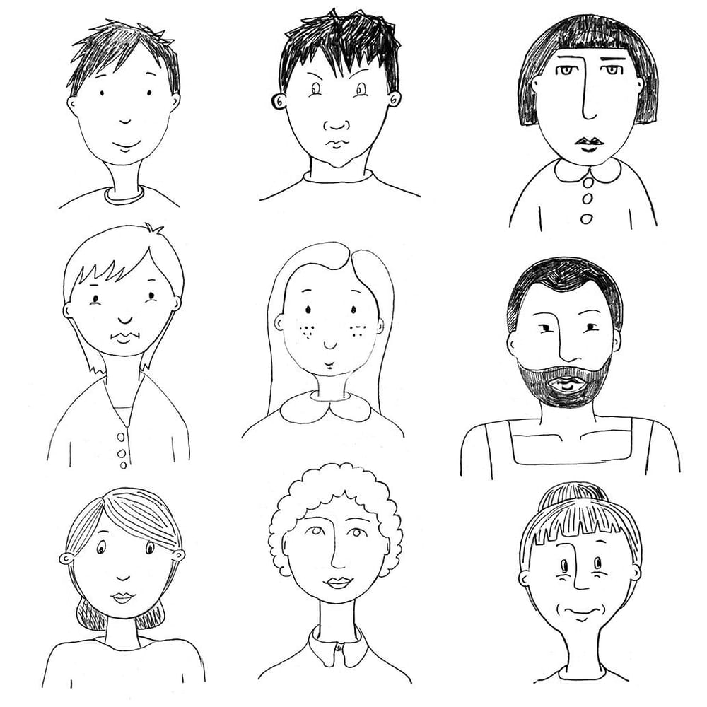 Different face shaped characters | Skillshare Student Project
