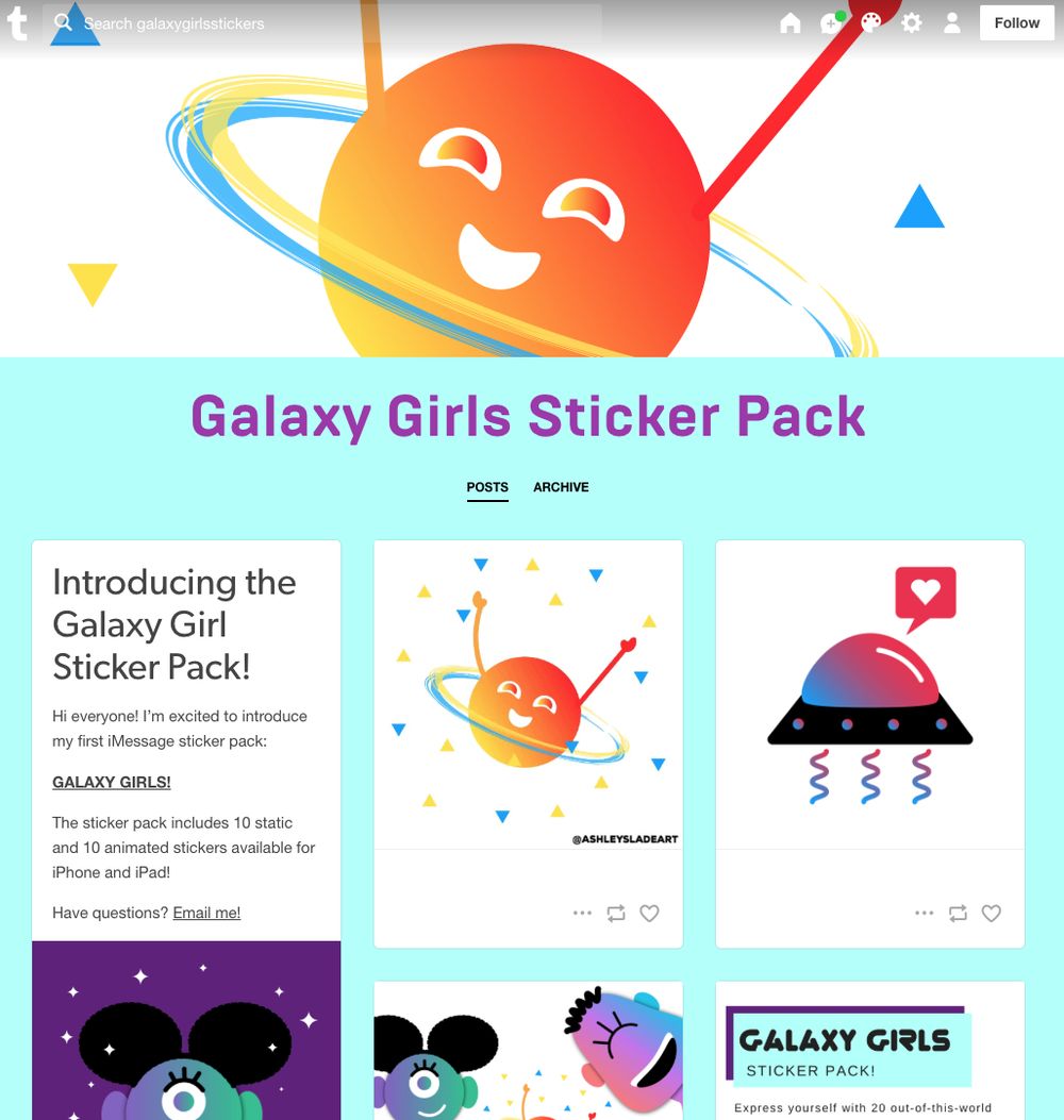 Galaxy Girls Sticker Pack | Skillshare Student Project