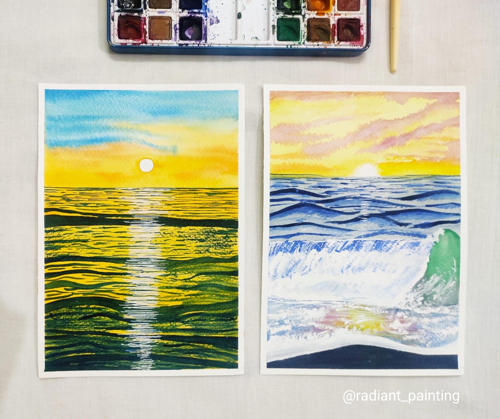 Watercolor Sunset Seascapes | Skillshare Student Project