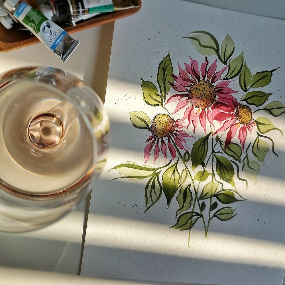 Loose Cone Flowers | Skillshare Student Project