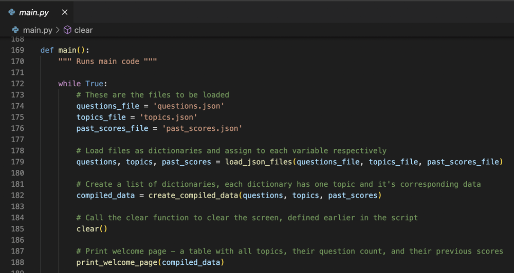 Sample Project - Python Quiz App | Skillshare Student Project