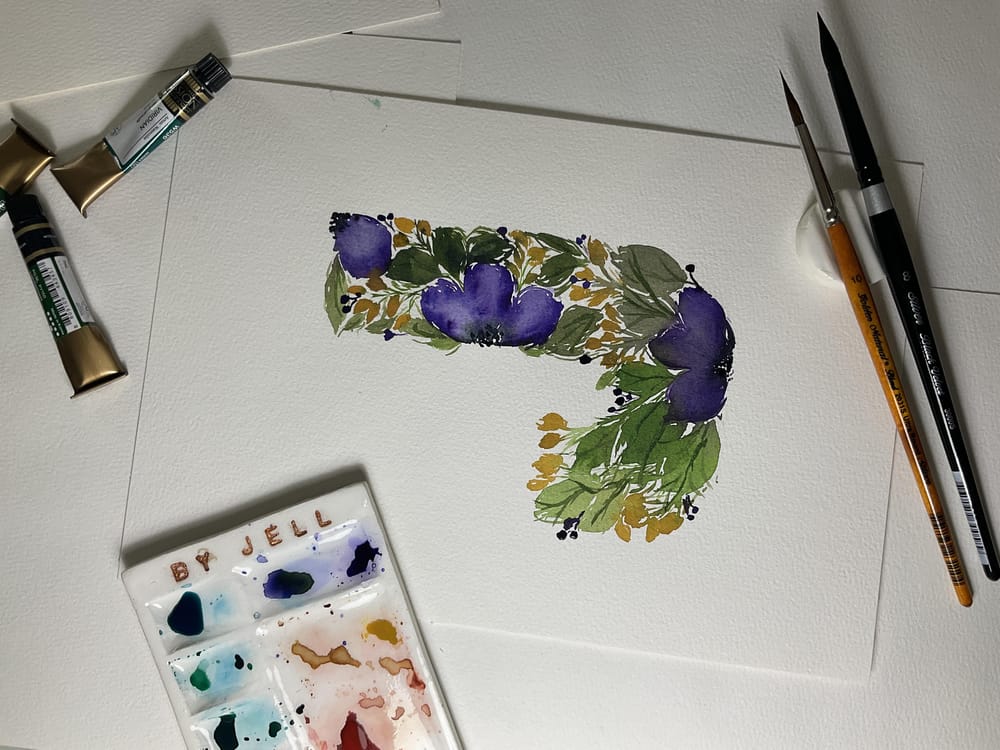 Watercolor Floral Letters: A Gateway to Art Commissions | Skillshare ...