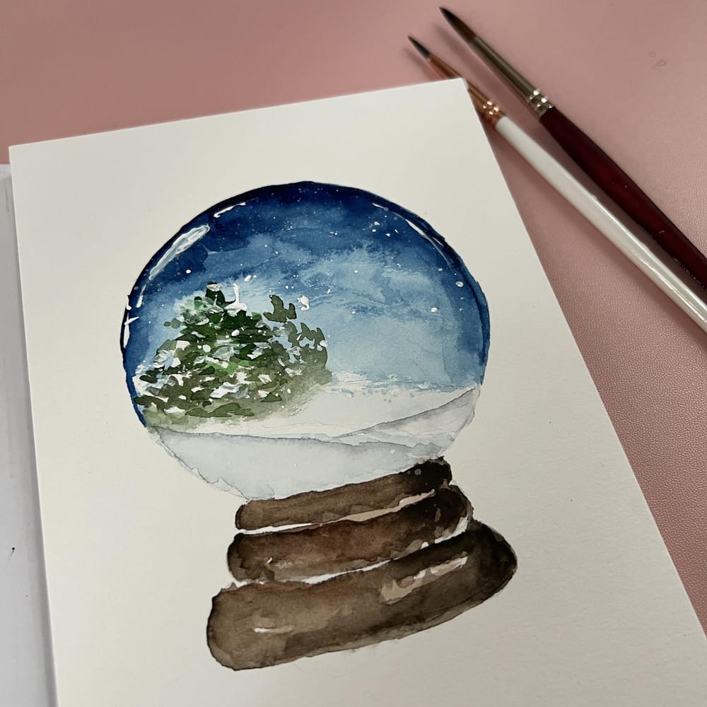 watercolor snow globe | Skillshare Student Project