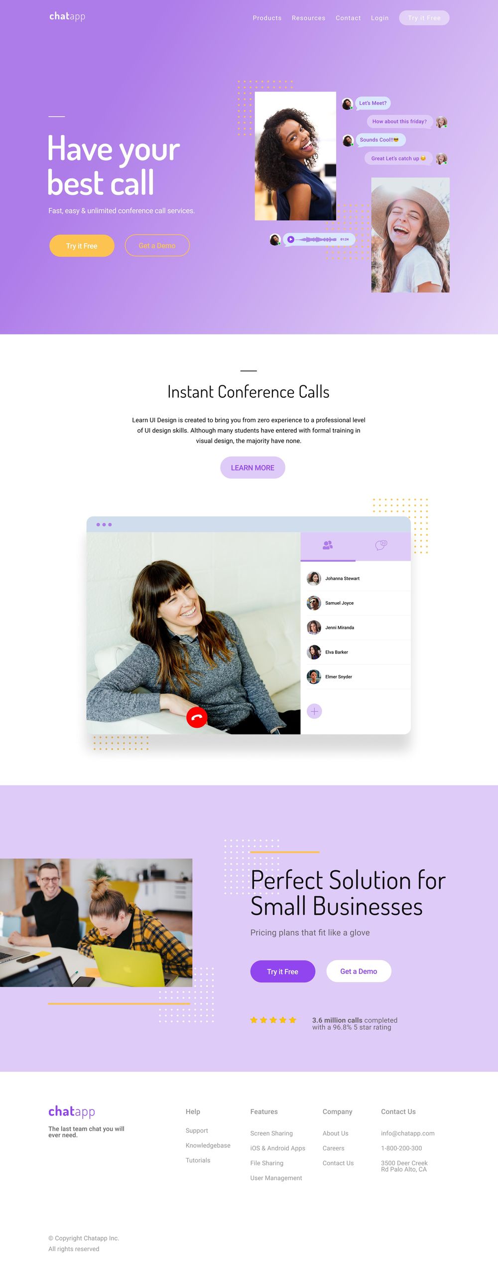 Chatapp homepage design practice | Skillshare Student Project