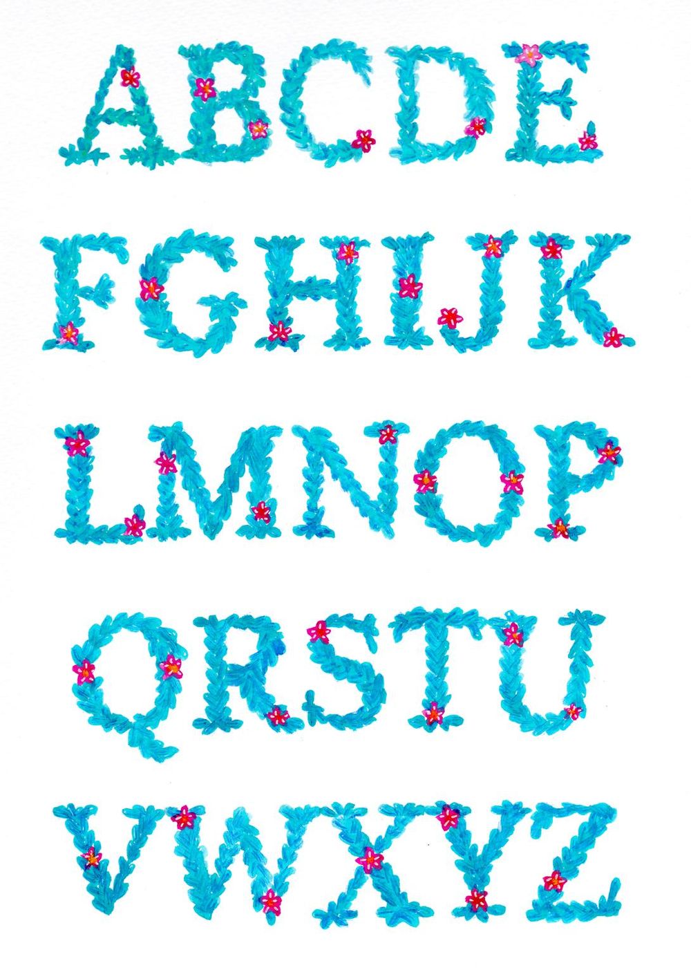 Turquoise alphabet | Skillshare Student Project