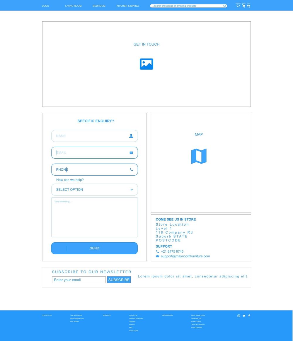 Project 1 - Homepage and Contact us Wireframes | Skillshare Student Project