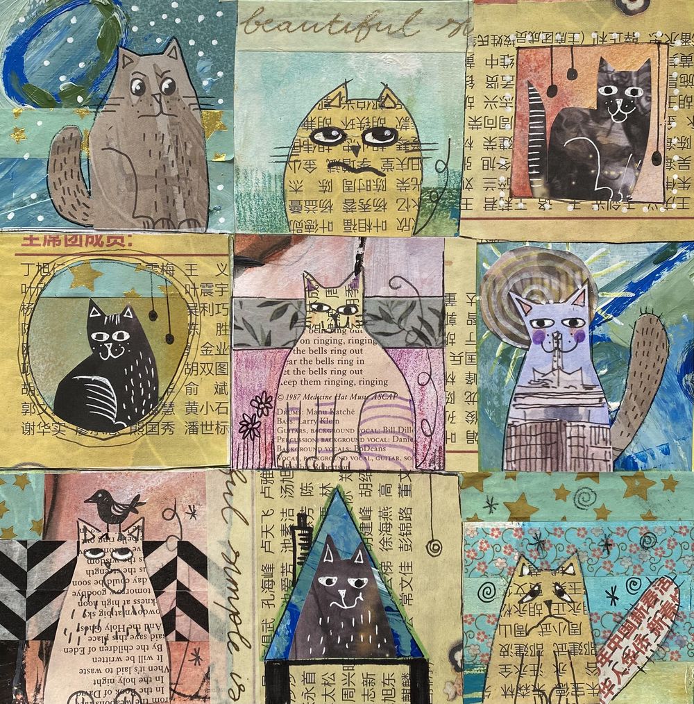 Mixed media cats | Skillshare Student Project