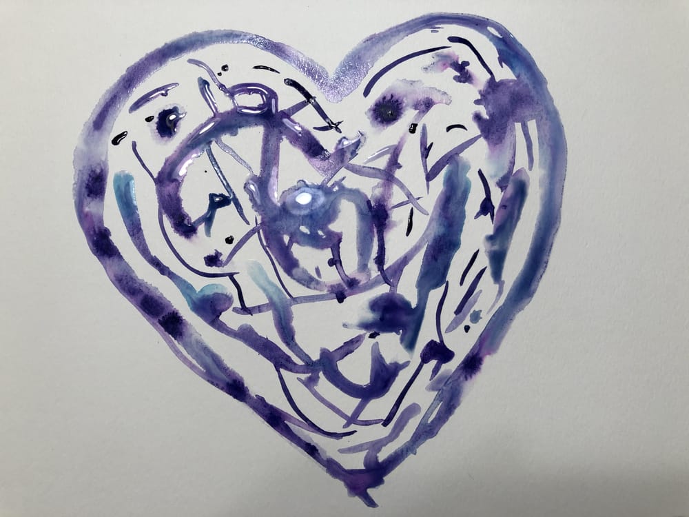 Intuitive painting - heart prompt | Skillshare Student Project