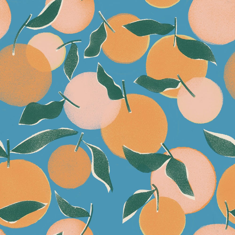 Oranges Procreate repeat pattern practice | Skillshare Student Project