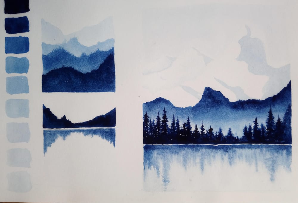 Monochrome paintings with Watercolor - Learn to paint using a single ... Monochrome paintings with Watercolor - Learn to paint using a single ...