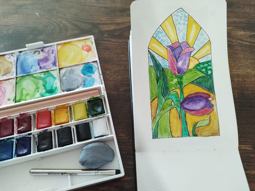 Stained Glass Style Watercolour | Skillshare Student Project