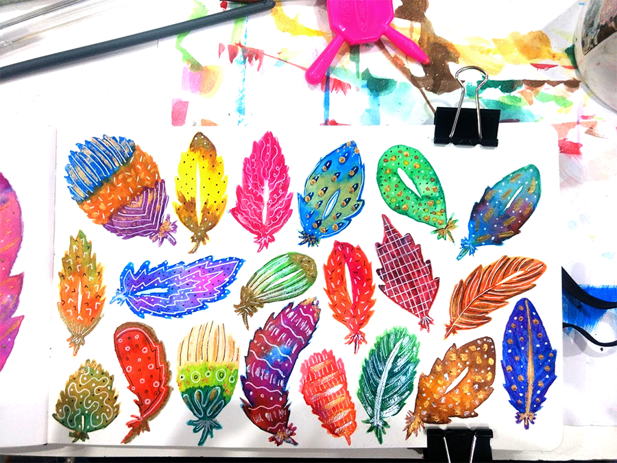 Watercolor Feathers | Skillshare Student Project