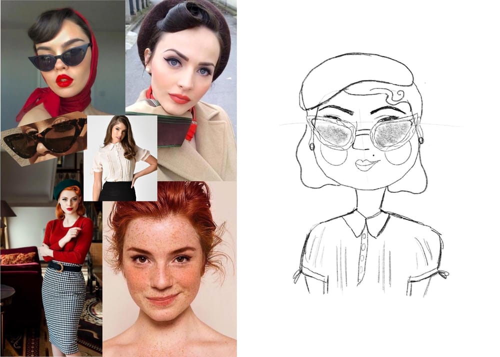 50s Inspired Character Illustration | Skillshare Student Project