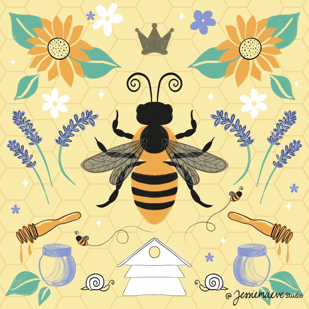 Bee happy - Fun with symmetry | Skillshare Student Project