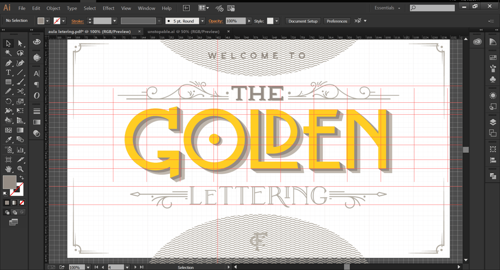 The golden Lettering | Skillshare Student Project