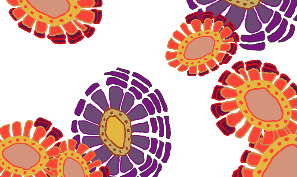 Chrysanthemum Tossed Repeat | Skillshare Student Project