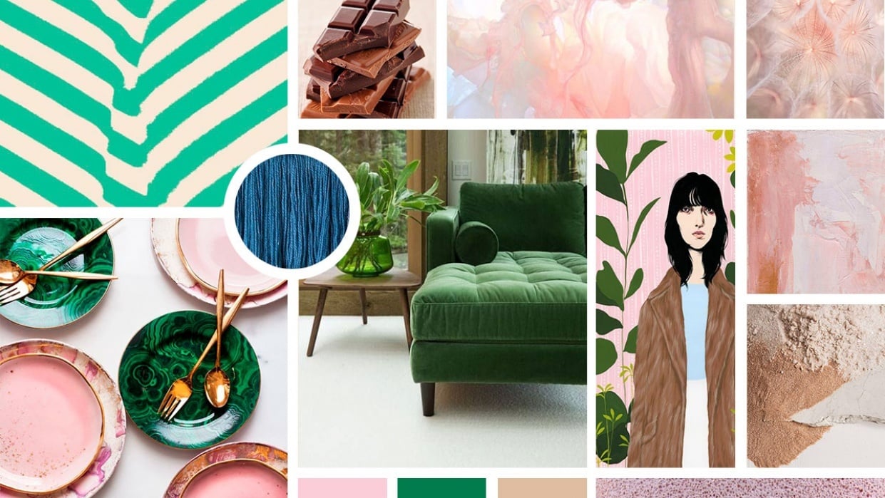 Green-pink moodboard | Skillshare Student Project