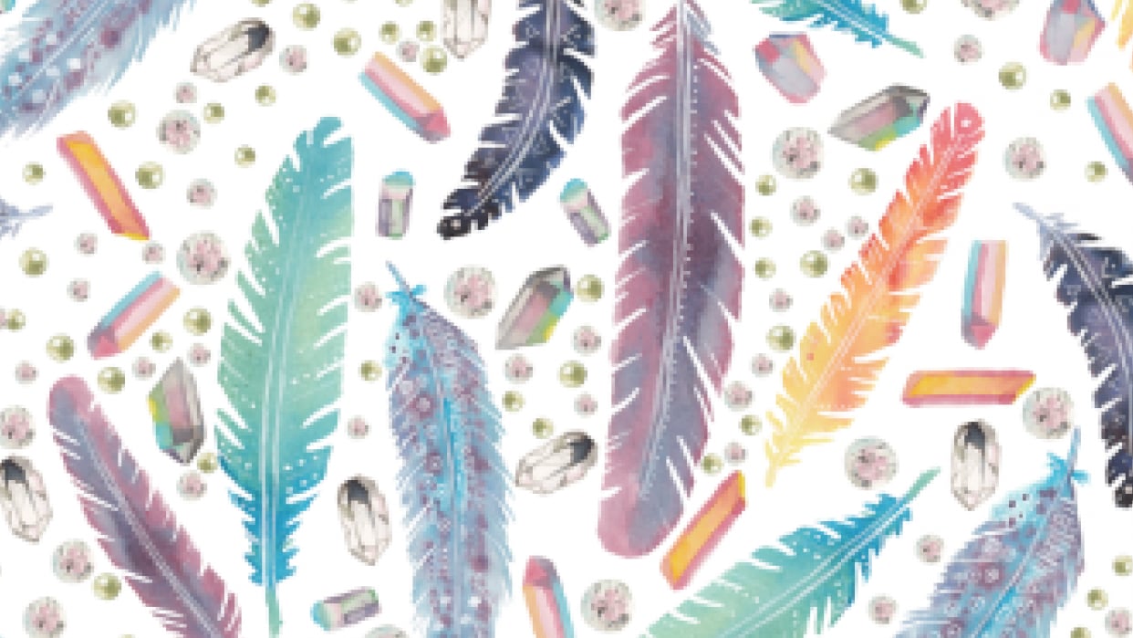 Feathers and Gems repeat pattern | Skillshare Student Project