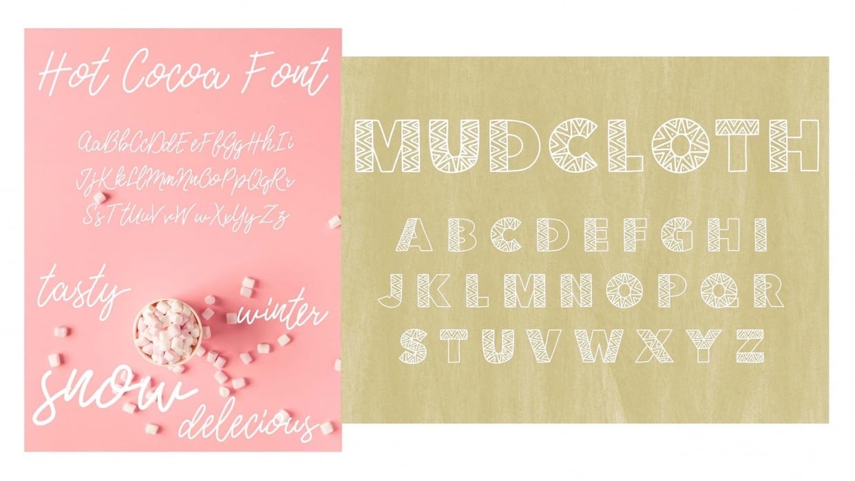 Hot Cocoa Cursive Font and Patterned Mudcloth Font | Skillshare Student ...