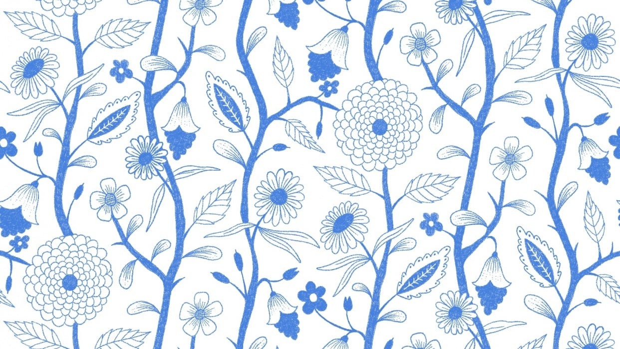 Blue floral repeat | Skillshare Student Project