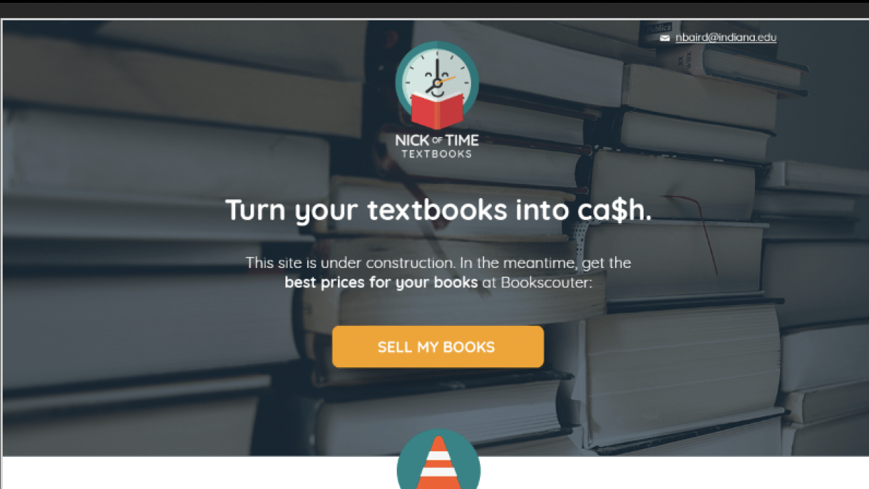 Nick of Time Textbooks - Temp Landing | Skillshare Student Project