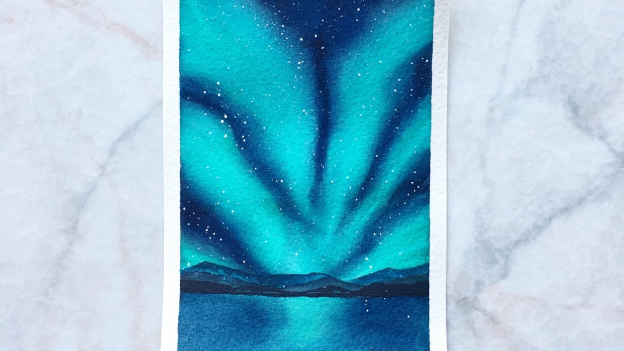 Watercolour Northern Lights | Skillshare Student Project
