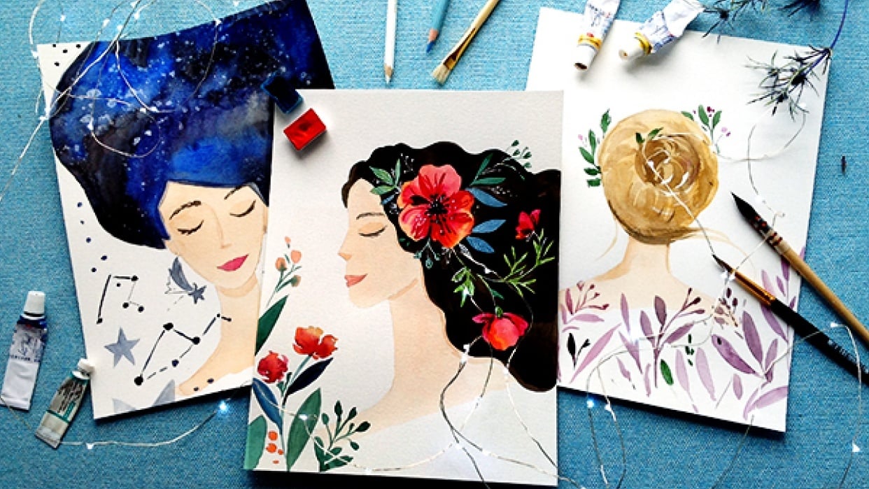 Whimsical Portraits {Sample Project} | Skillshare Student Project Whimsical Portraits {Sample Project} | Skillshare Student Project