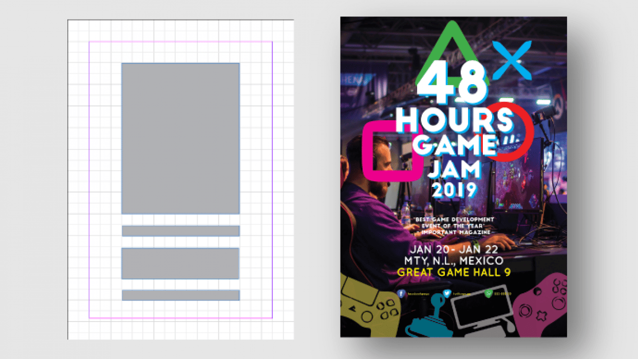 Game Jam Poster Layout Design | Skillshare Student Project