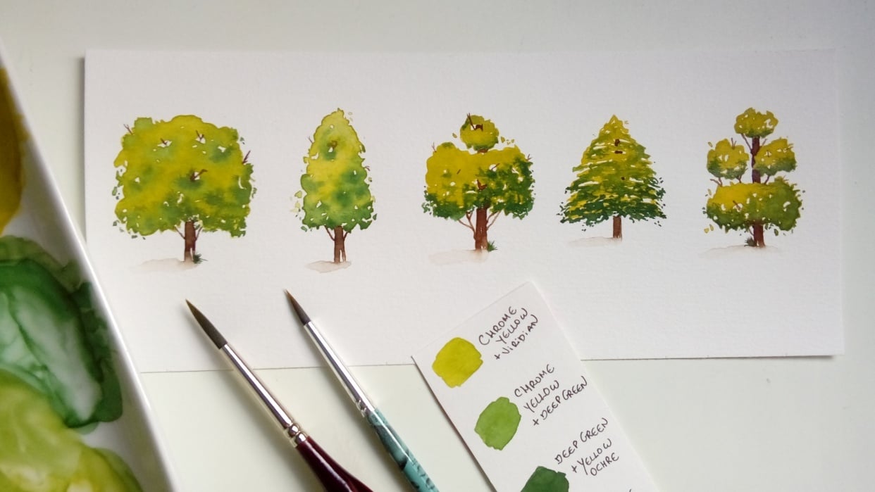 Watercolor trees | Skillshare Student Project