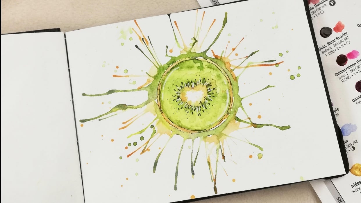 Ink and Watercolor Kiwi | Skillshare Student Project