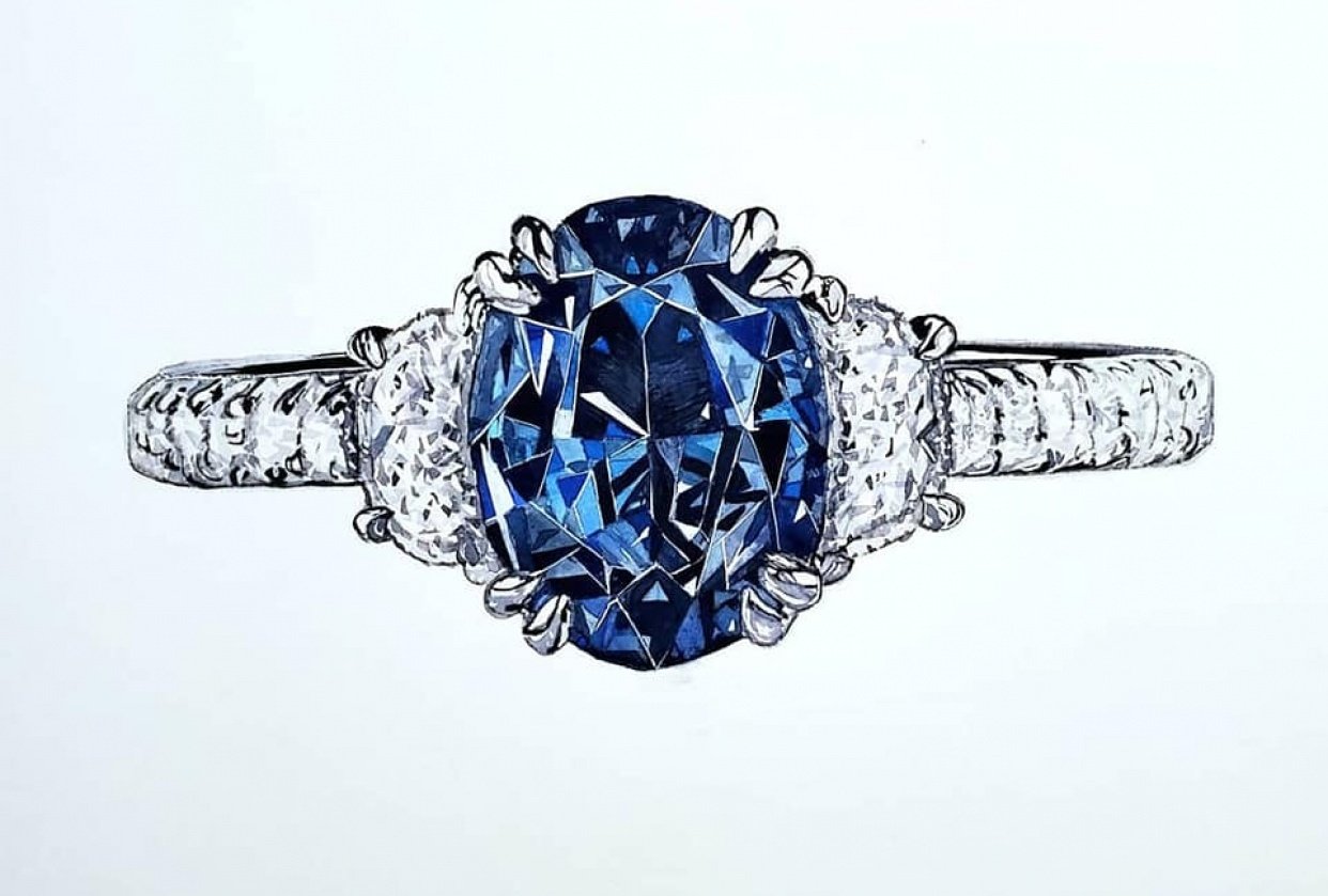 Alexandrite and Diamond Ring | Skillshare Student Project