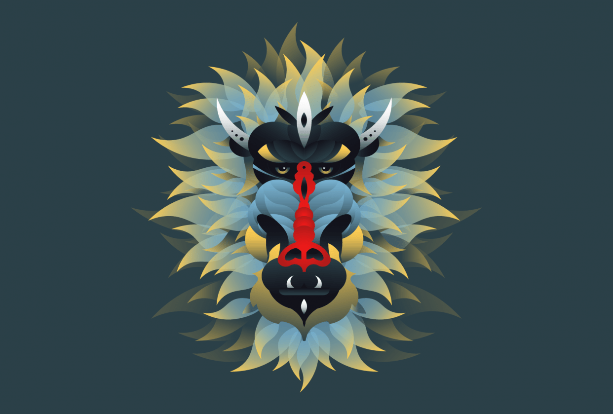 Mandrill Illustration | Skillshare Student Project