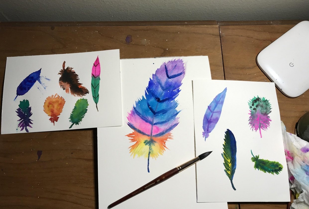 Feathers with 1 Brush | Skillshare Student Project