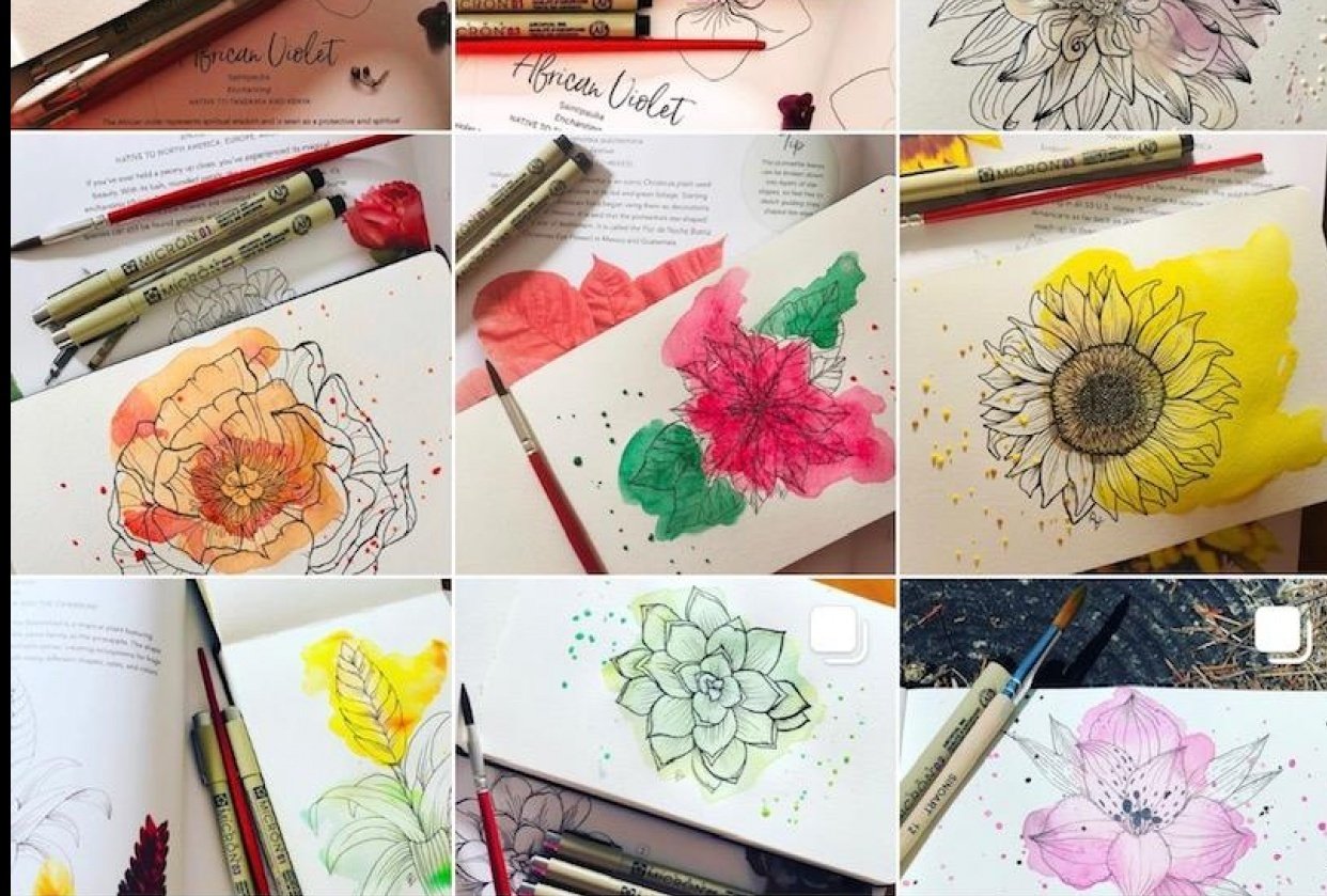 30 days drawing lush florals | Skillshare Student Project