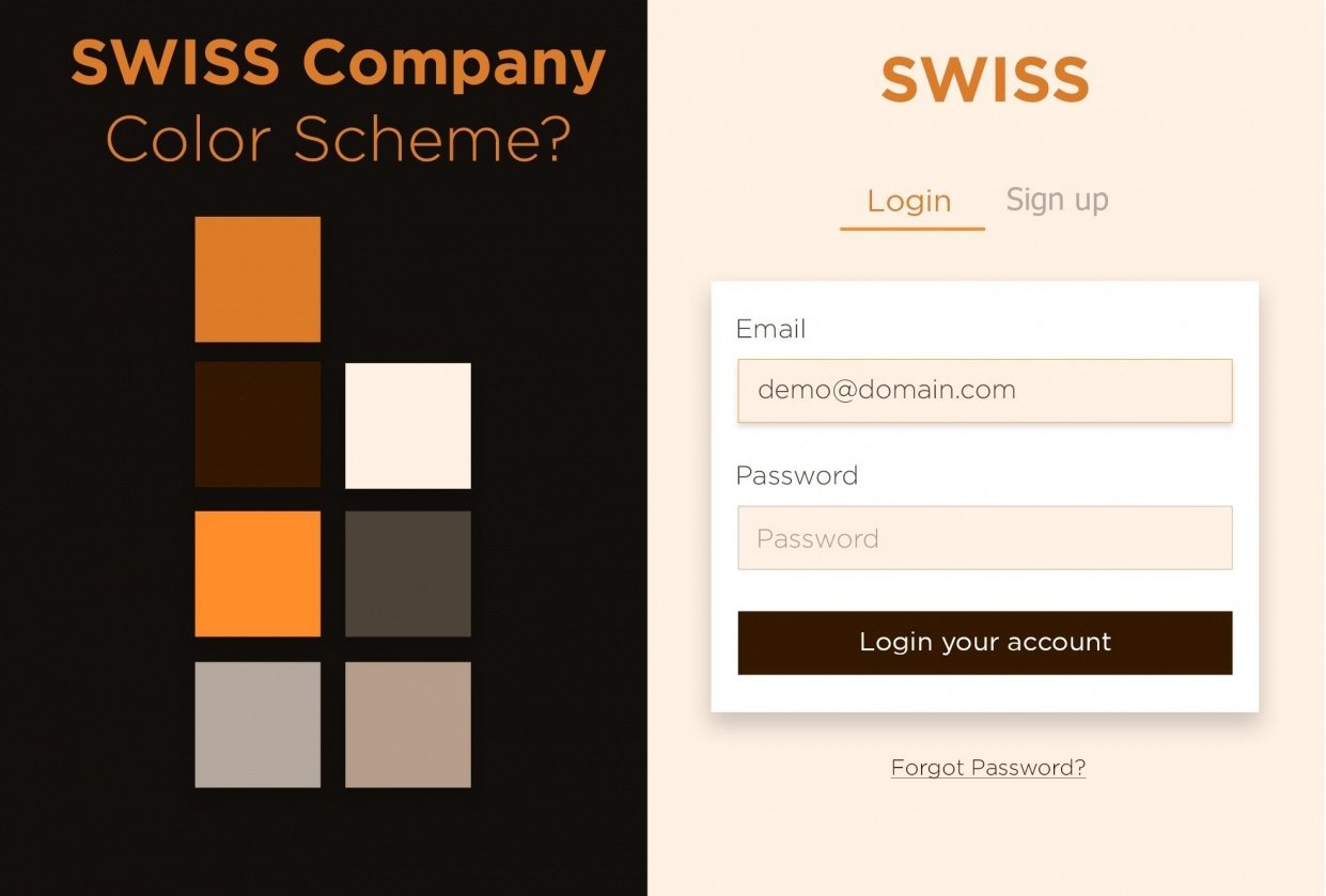 Swiss Company Login screen and monochromatic color scheme | Skillshare ...