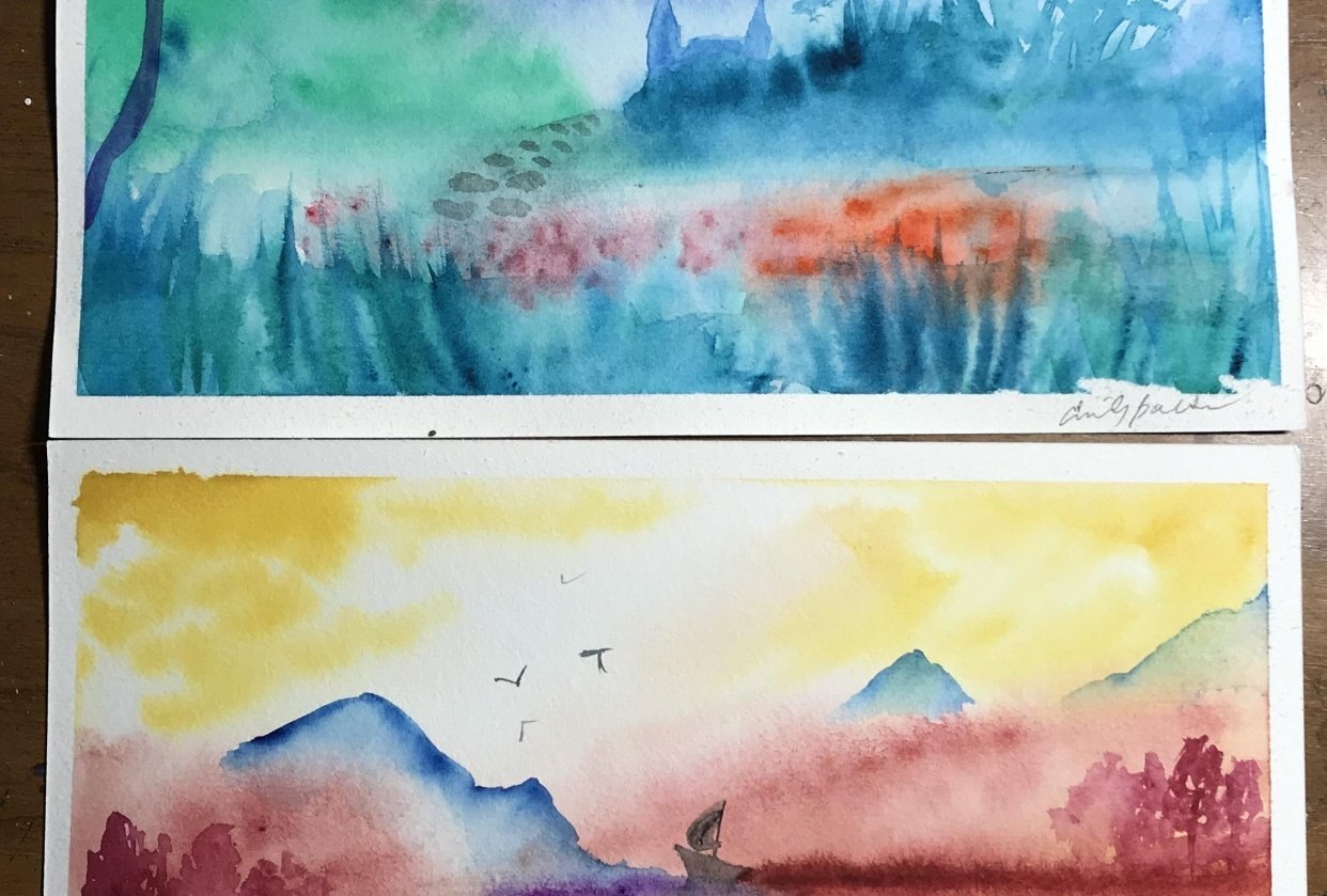 Magical Landscapes, Cool and Warm Watercolors | Skillshare Student Project