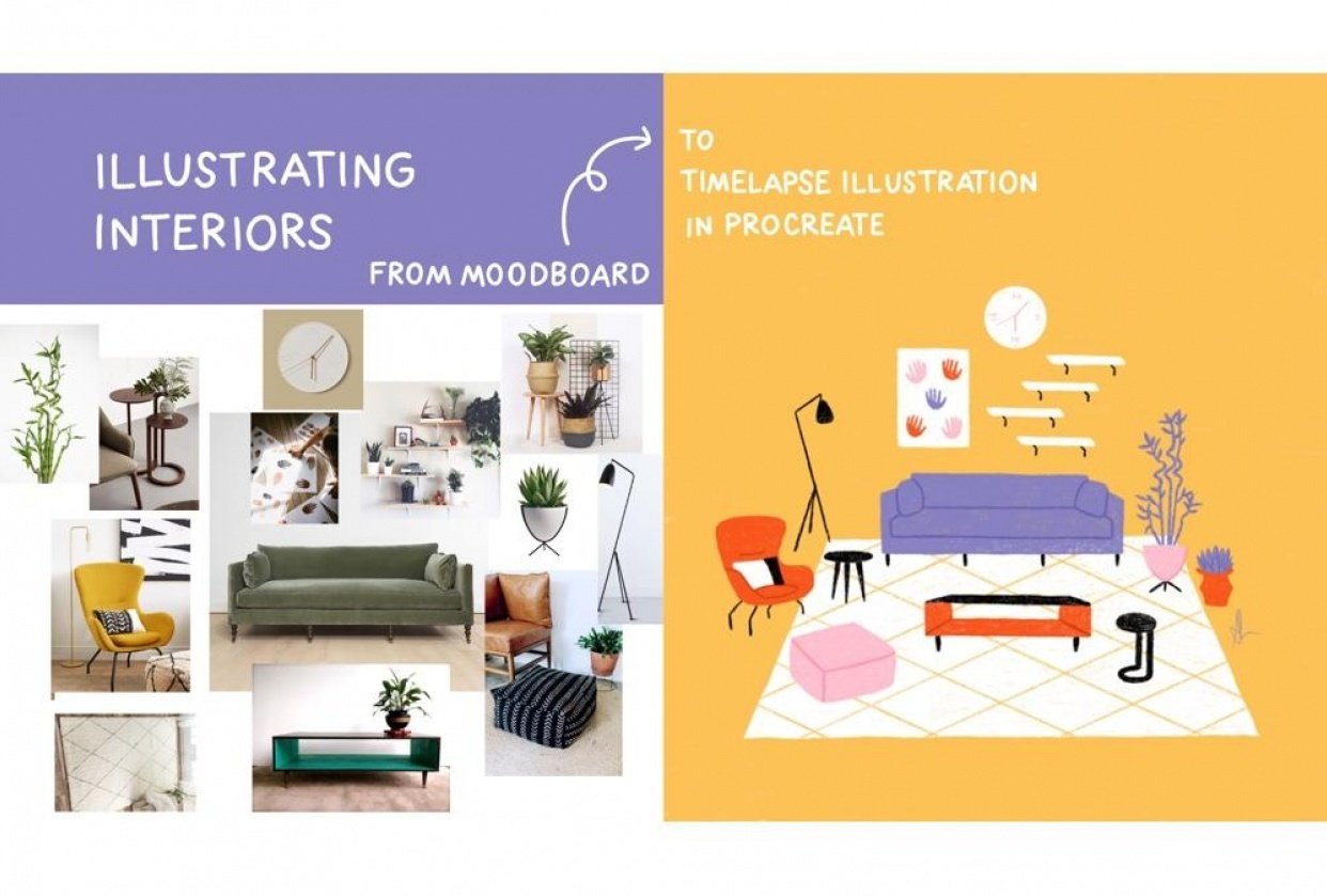 Illustrating Interiors: From Moodboard To Timelapse Illustration in ... Illustrating Interiors: From Moodboard To Timelapse Illustration in ...