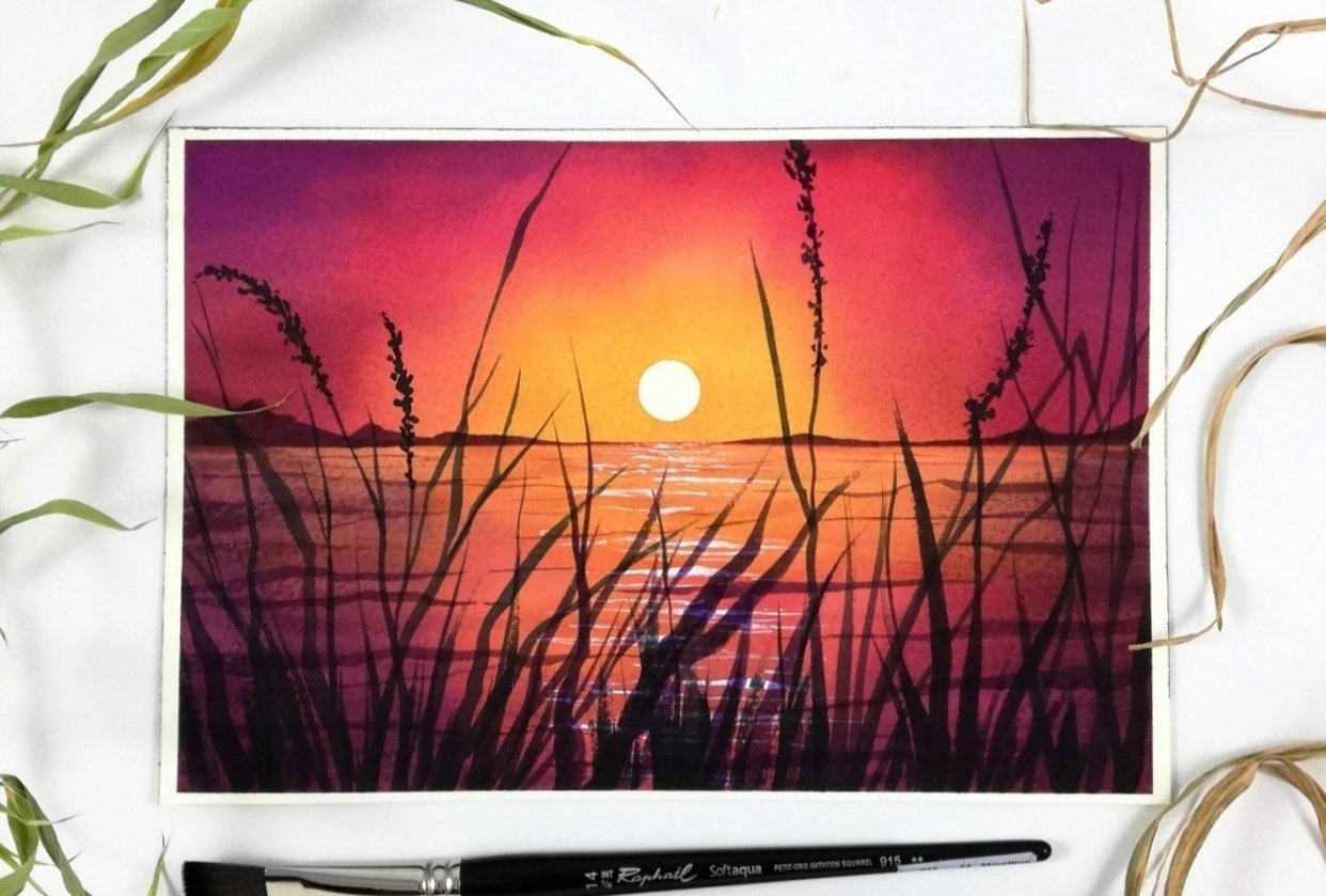 Magical watercolor sunset | Skillshare Student Project