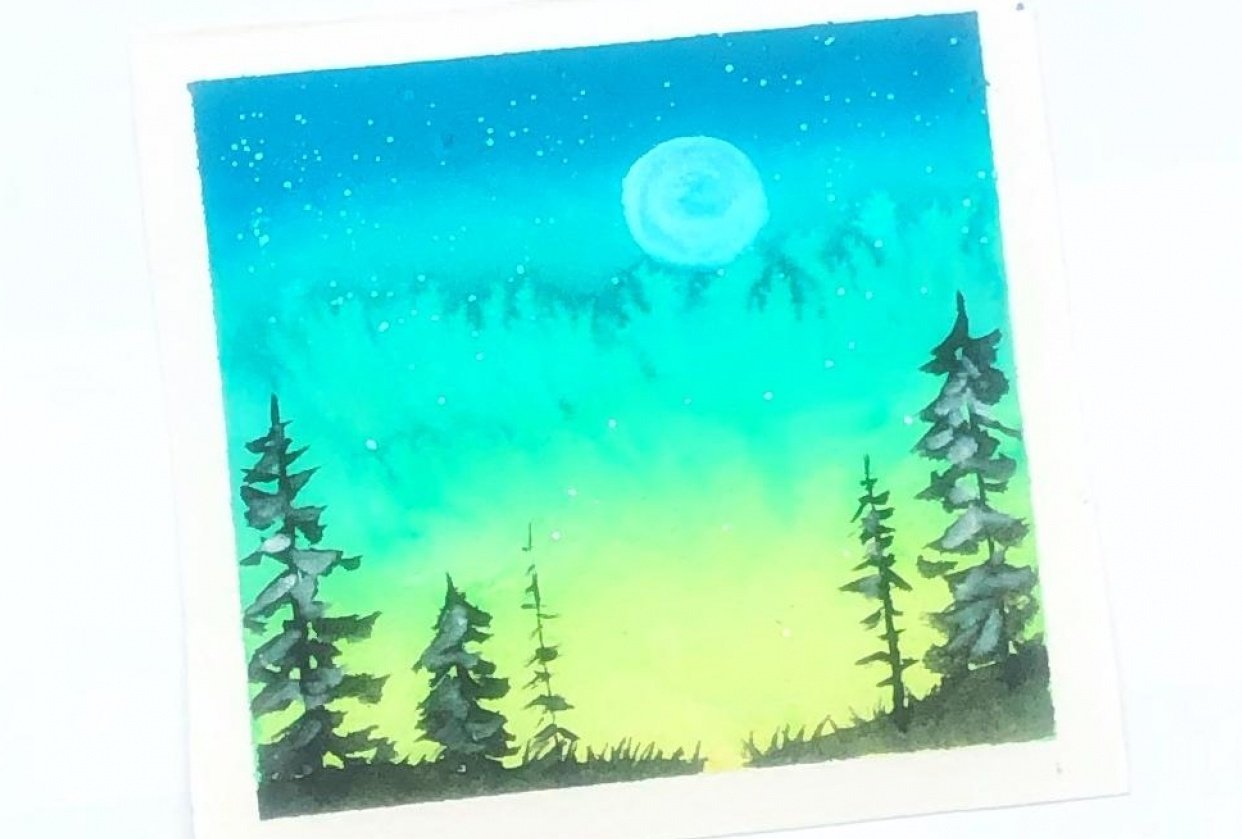 Watercolor pine trees | Skillshare Student Project