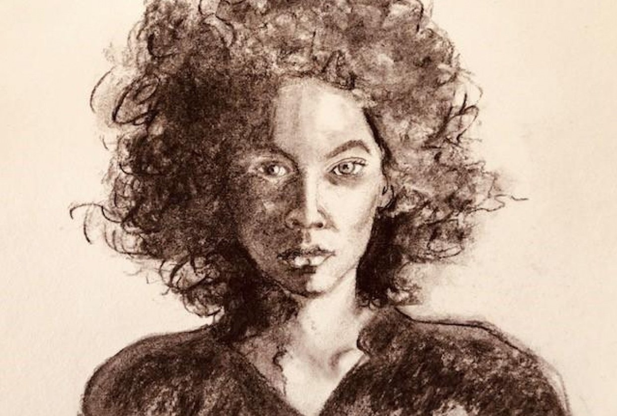 Split light portrait charcoal | Skillshare Student Project