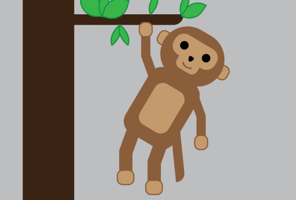 Monkey - Basic shapes Illustration | Skillshare Student Project