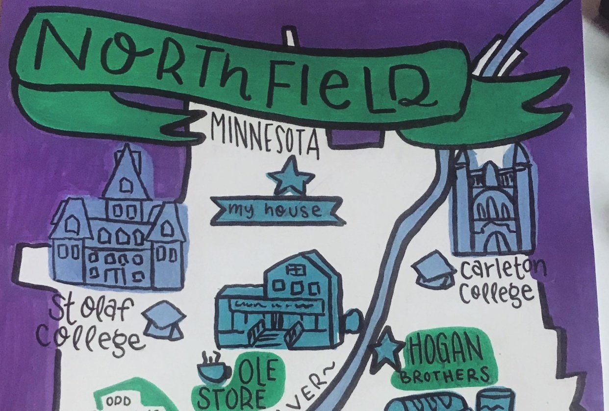 Illustrated map of Northfield, MN | Skillshare Student Project