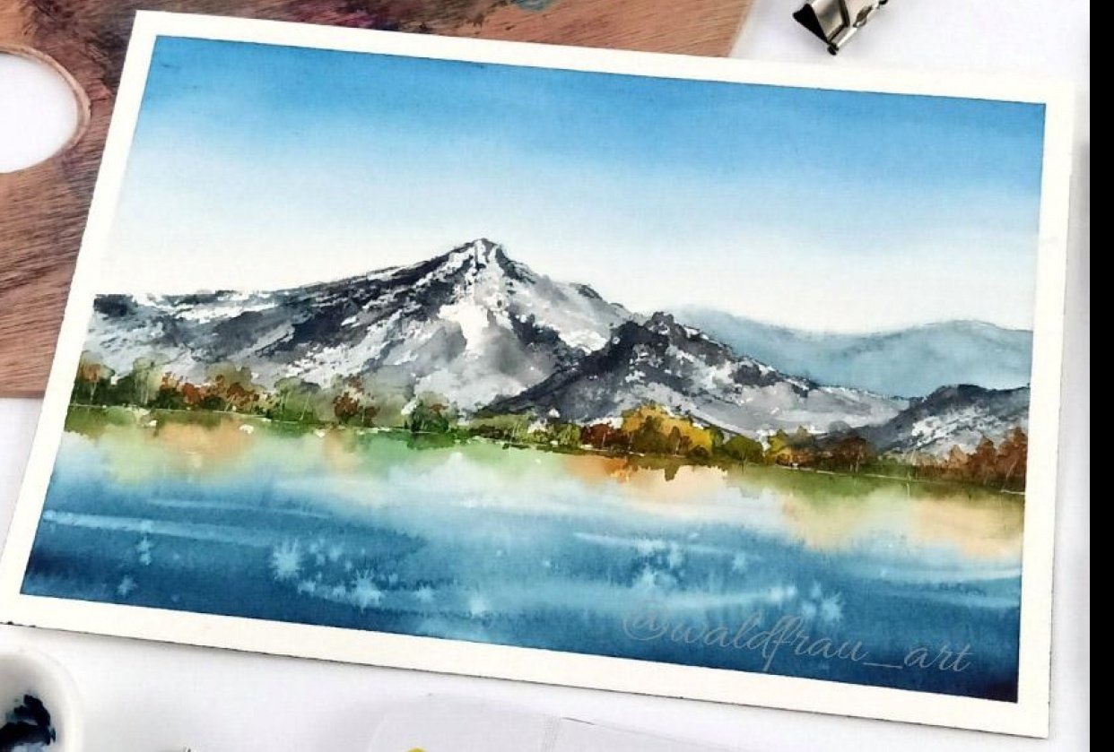 Watercolor landscape reflection | Skillshare Student Project