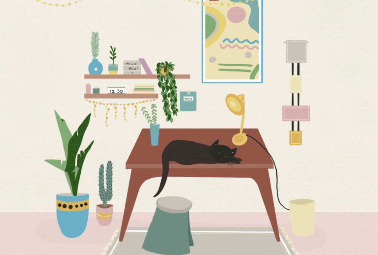 Cat office scene | Skillshare Student Project