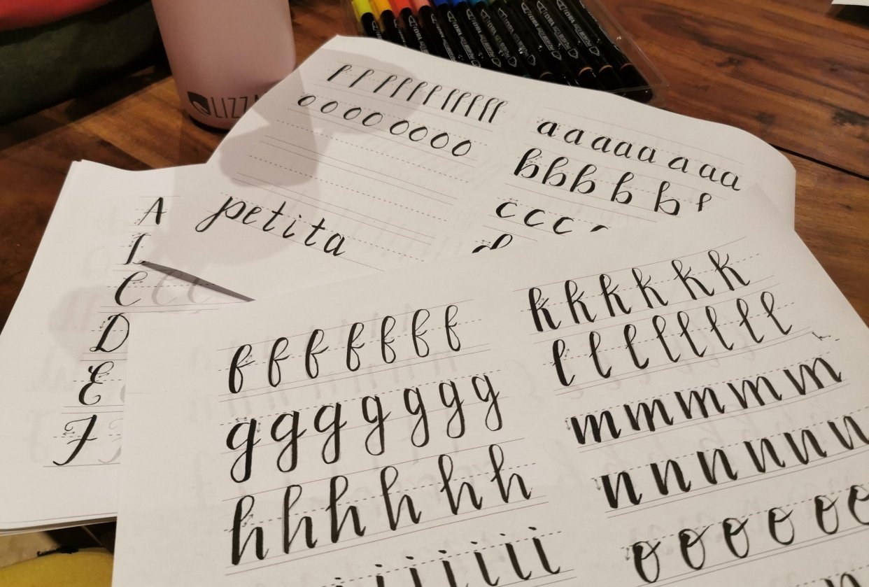 Petita - Brush lettering Practice Sheets | Skillshare Student Project