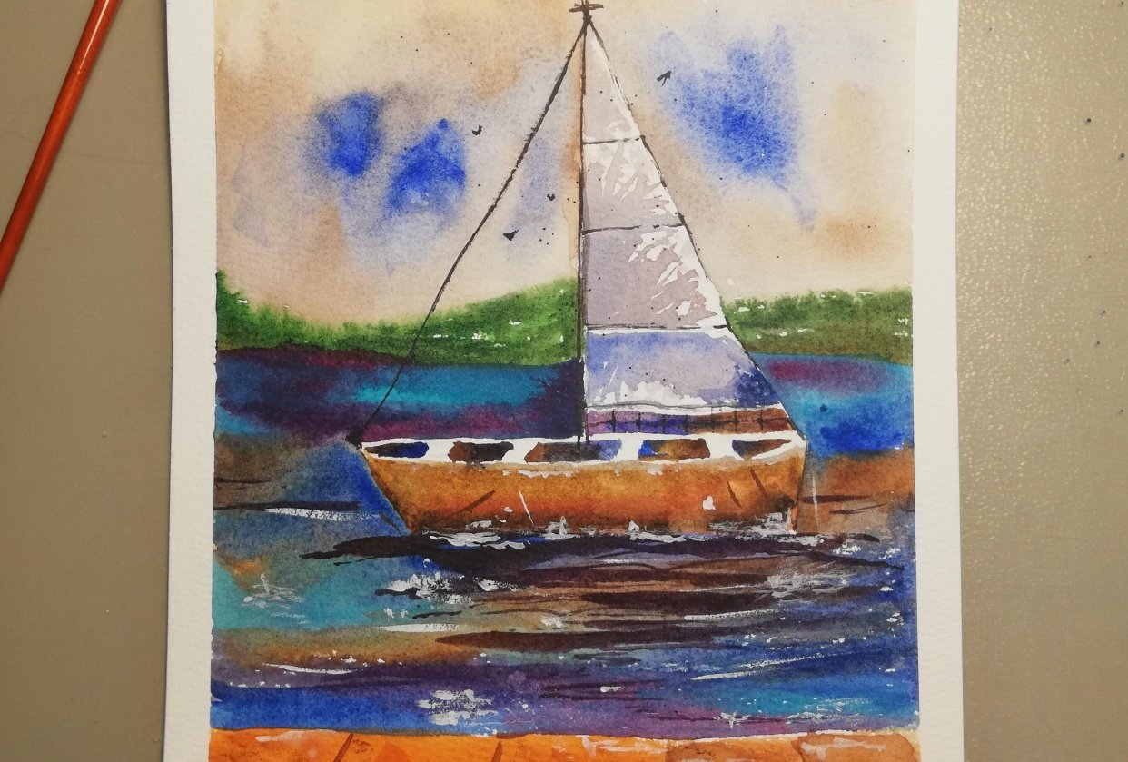 Seascape In Watercolour Skillshare Student Project seascape-in-watercolour-skillshare-student-project