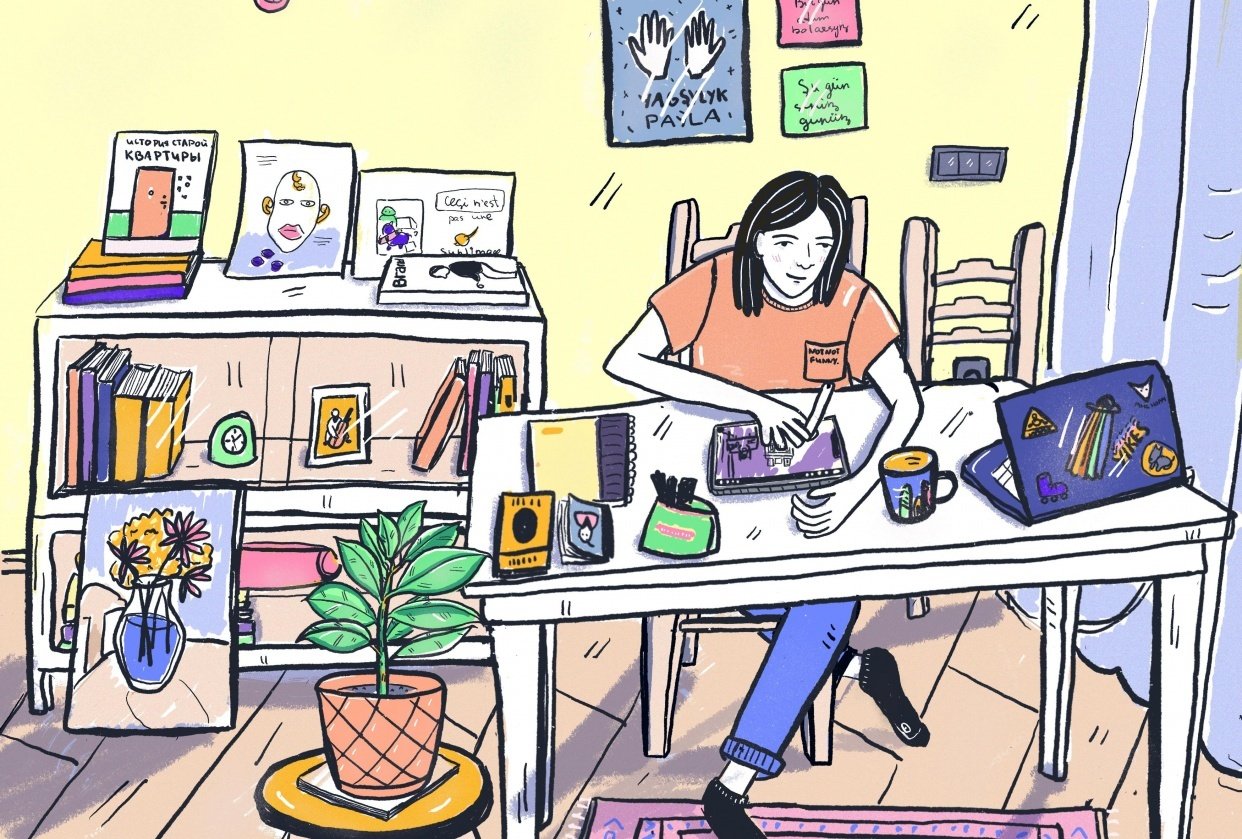 My home studio illustration | Skillshare Student Project