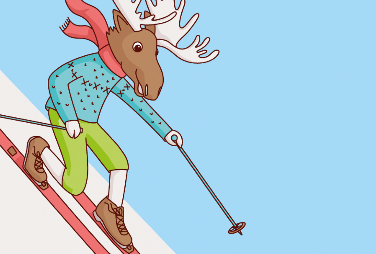 The Telemark Skiing Moose | Skillshare Student Project
